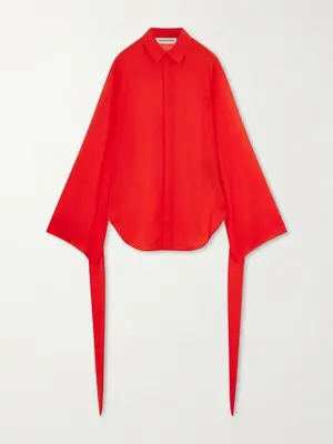 THE FRANKIE SHOP Verline Chiffon Shirt - Red