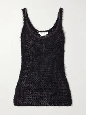 Gabriela Hearst Nur Open-knit Silk And Cashmere-blend Top
