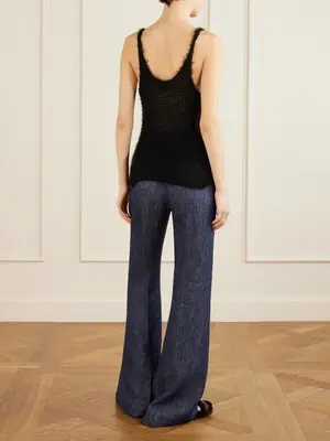 Gabriela Hearst Nur Open-knit Silk And Cashmere-blend Top