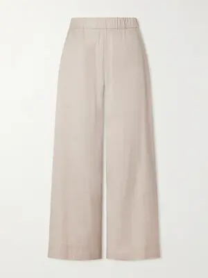 Max Mara Pece Cotton-blend Wide-leg Trousers