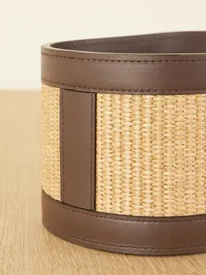 Brunello Cucinelli Raffia And Leather Basket