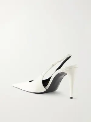 Saint Laurent Guermantes Leather Slingback Pumps