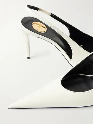 Saint Laurent Guermantes Leather Slingback Pumps