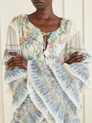 Etro Silk Mini Tunic Dress With Ruffle Detail