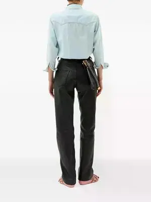 Versace Leather Trousers With Medusa Hardware - Black