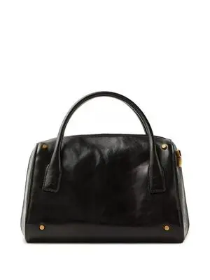 Versace Calf Leather Boston Bag With Medusa Cameo - Black