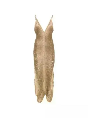 BLESS Solé Fringe V-neck Dress