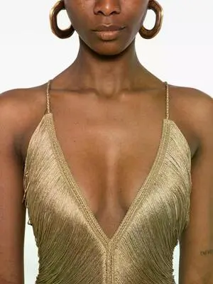BLESS Solé Fringe V-neck Dress