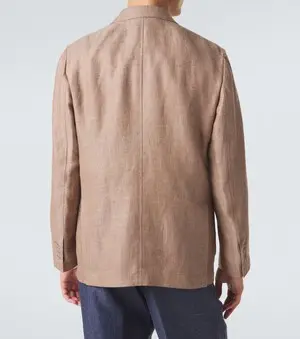 Rubinacci Herringbone Linen And Wool Blazer