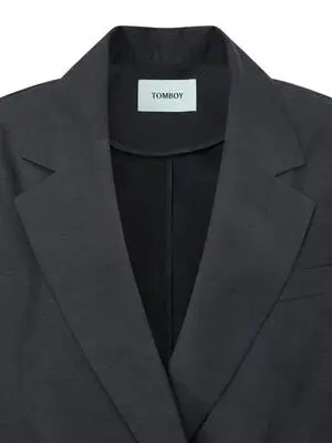 STUDIO TOMBOY Single-breasted Relaxed-fit Cotton Blazer - Grey