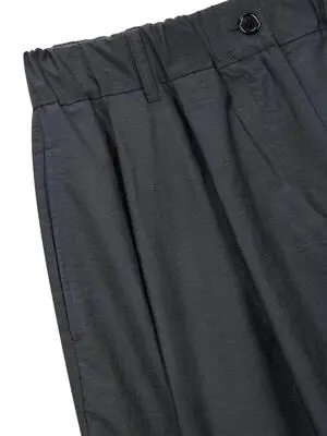 STUDIO TOMBOY Wide-leg Pleated Cotton Trousers - Grey