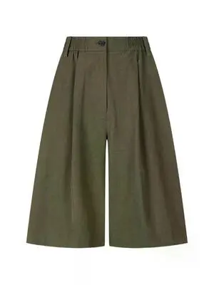 STUDIO TOMBOY Elasticated-waist Pleated Shorts - Green