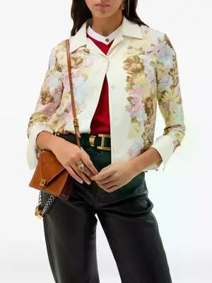 Versace The Meadow' Floral Print Silk Twill Shirt