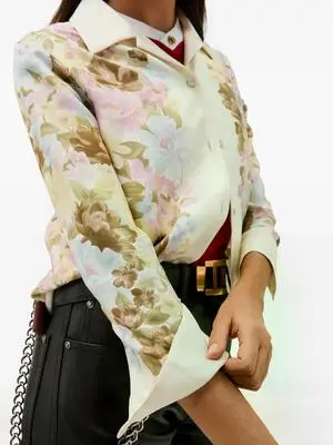 Versace The Meadow' Floral Print Silk Twill Shirt