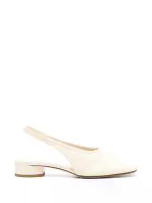 AeydĒ Aeyde Creamy Leather Back Strap Pumps Neutrals