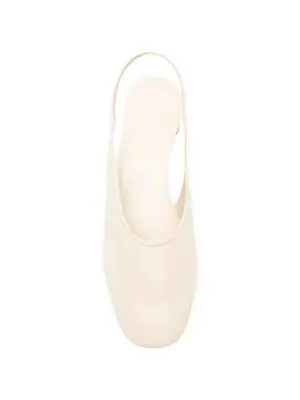 AeydĒ Creamy Leather Back Strap Pumps