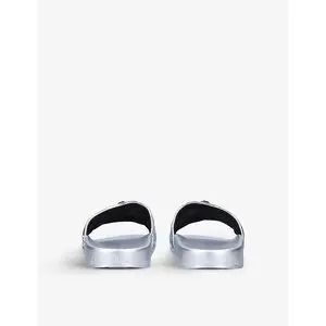 Kurt Geiger Meena Eagle Metallic Sliders - Silver