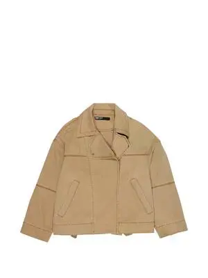 Bimba Y Lola Oversized Buttoned Jacket - Neutrals