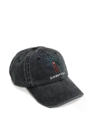Bimba Y Lola Washed Palm Tree Cotton Cap - Black