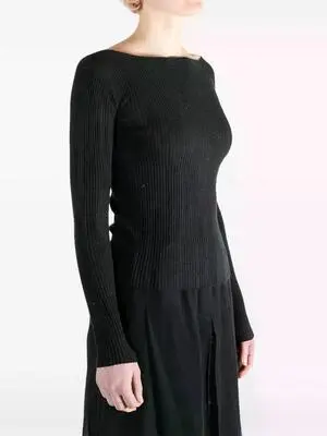 BASERANGE Ribbed Buttoned Sweater