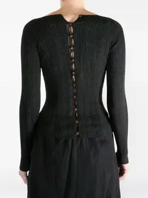 BASERANGE Ribbed Buttoned Sweater