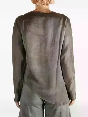 CORTANA Asymmetric Long-sleeve Top - Grey