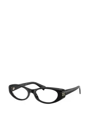 Miu Miu Geometric Frame Glasses - Black