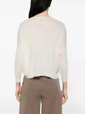 BASE Long Sleeve Round Neck Top With Ribbed Trim