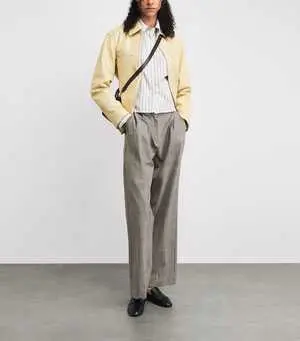 Maje Wool-blend Check Tailored Palazzo Trousers