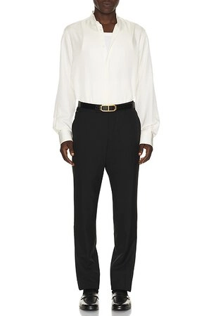 TOM FORD Perforated Dot Silk Twill Slim Fit Evening Shirt