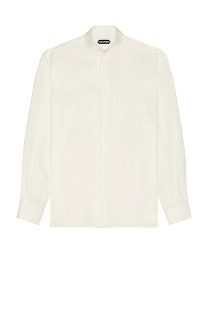 TOM FORD Perforated Dot Silk Twill Slim Fit Evening Shirt