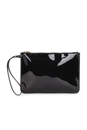 TOM FORD Patent Leather Zipped Wristlet Pouch - Black