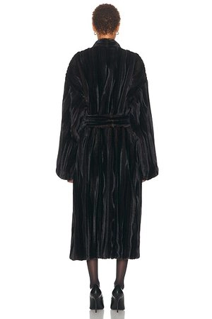 Balenciaga Faux Fur Bathrobe Coat