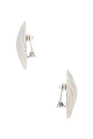 Chloé Tone Brass Textured Clip-on Stud Earrings - Silver