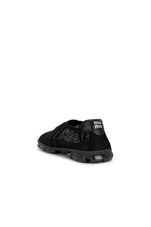 Miu Miu Rete Tech Slip-on Sneakers - Nero