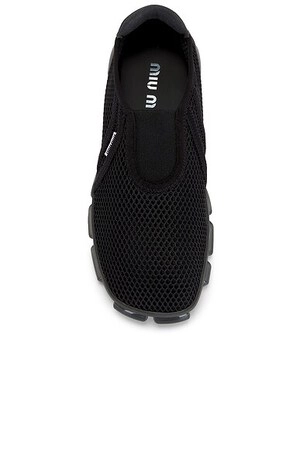 Miu Miu Rete Tech Slip-on Sneakers - Nero