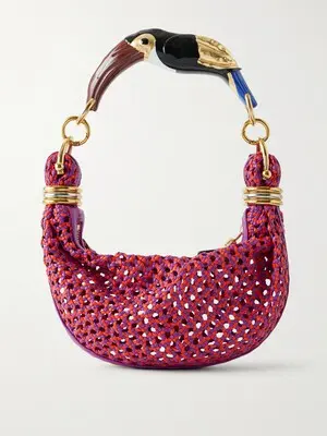 Chloé Toucan Handle Woven Shoulder Bag - Pink