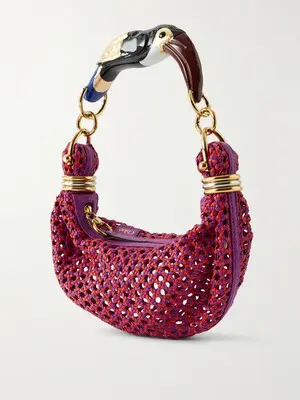 Chloé Toucan Handle Woven Shoulder Bag - Pink