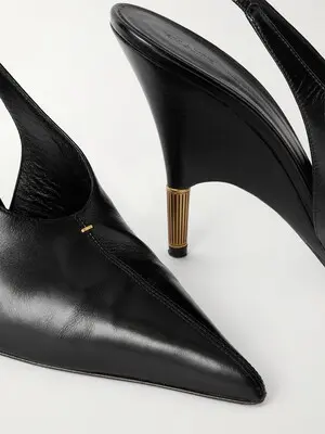 Khaite Bella Leather Slingback Pumps - Black