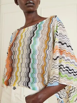 Missoni Crochet-knit Top With Metallic Fibers