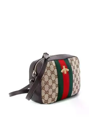 Gucci Bee Web Camera Bag Gg Canvas Crossbody Bag