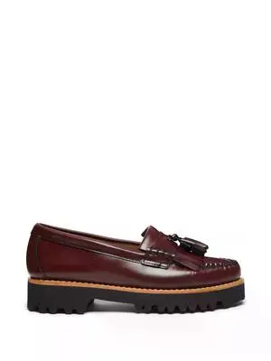 G.H.BASS Weejuns 90s Esther Kiltie Tassel Loafers - Red