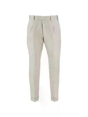 PT TORINO Pleated Tailored Trousers - Neutrals