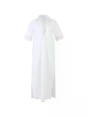 Rosie Assoulin Collared Embroidered Midi Dress - White