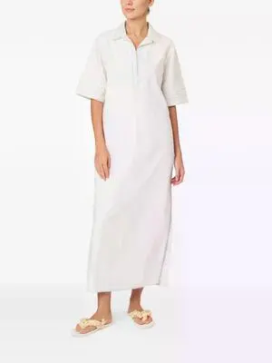 Rosie Assoulin Collared Embroidered Midi Dress