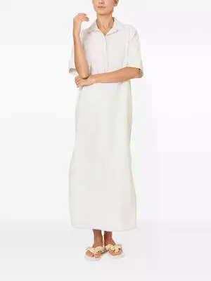 Rosie Assoulin Collared Embroidered Midi Dress