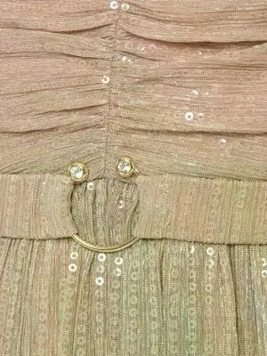 NISSA Sequin Appliqué Maxi Dress