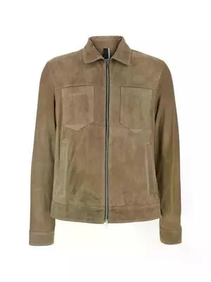LOW BRAND Suede Shirt Jacket - Neutrals