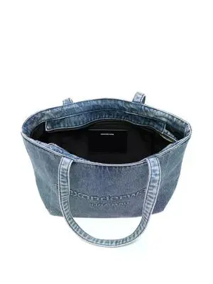 Alexander Wang Logo Embossed Denim Shoulder Bag