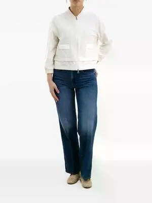 Moncler Bouclé Zip-up Sweater - Neutrals
